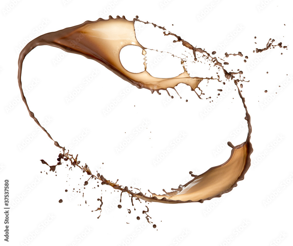 High resolution chocolate splash, isolated on white background Stock ...