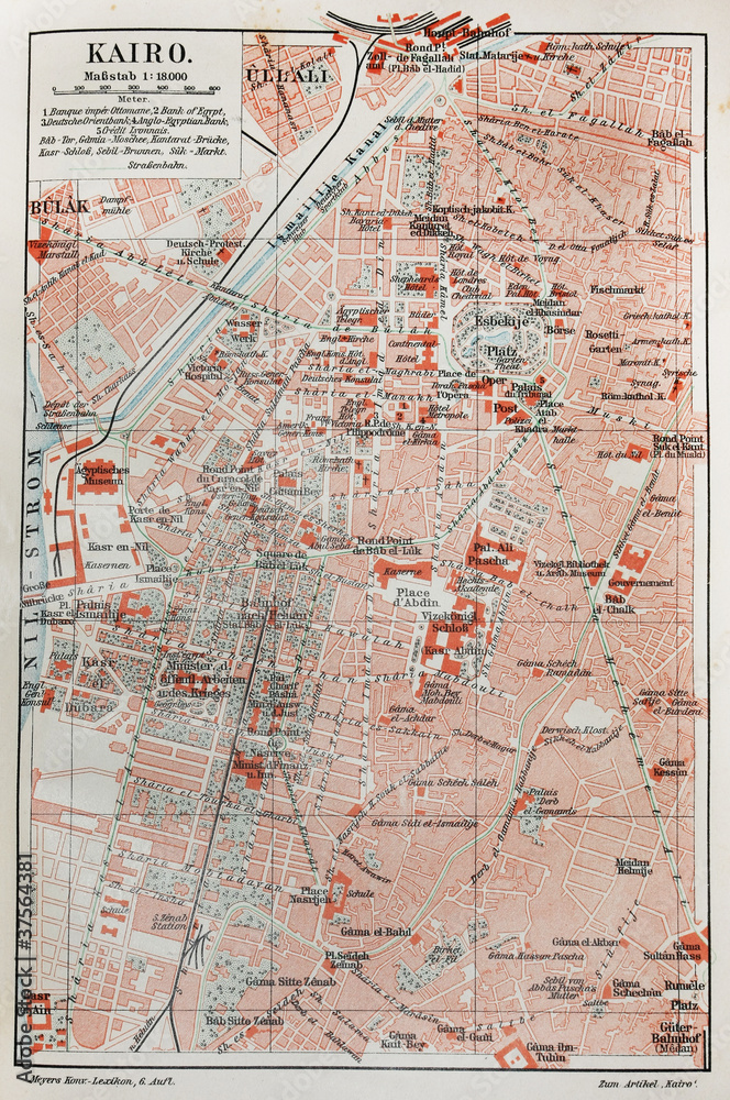 Vintage map of Cairo Stock Photo | Adobe Stock
