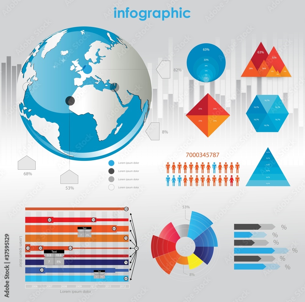 infographic vector graphs and elements. vector illustration. Stock ...