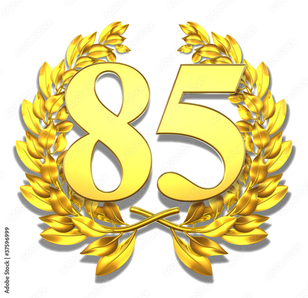 85 eightyfive number laurel wreath Stock Illustration | Adobe Stock