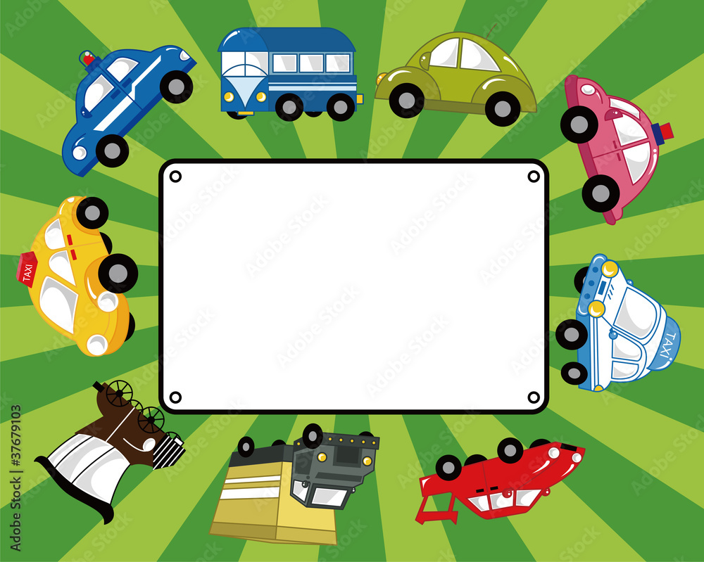 cartoon car card Stock Vector | Adobe Stock