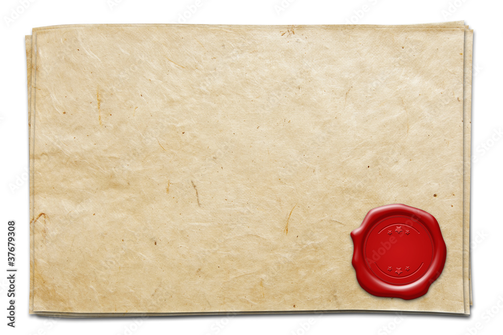 altes Briefpapier + Siegel Stock-Foto | Adobe Stock