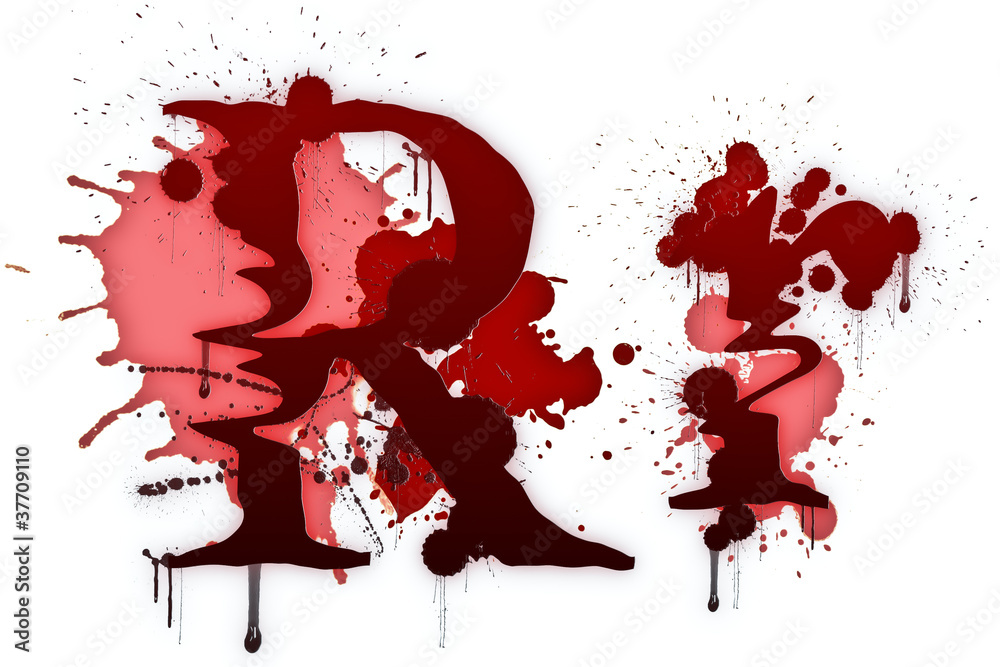 Blood fonts the letter R Stock Illustration | Adobe Stock