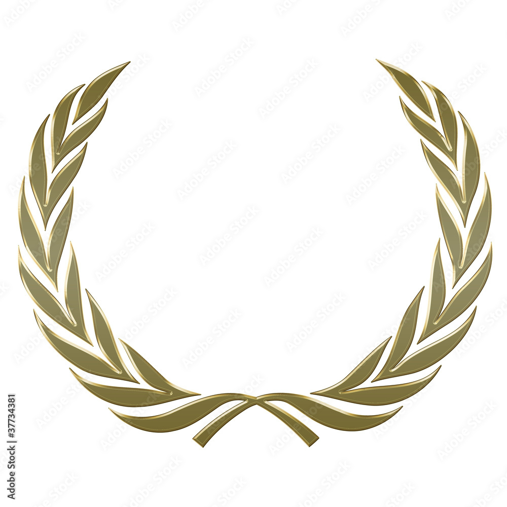 Lorbeerkranz offen Gold Stock Illustration | Adobe Stock