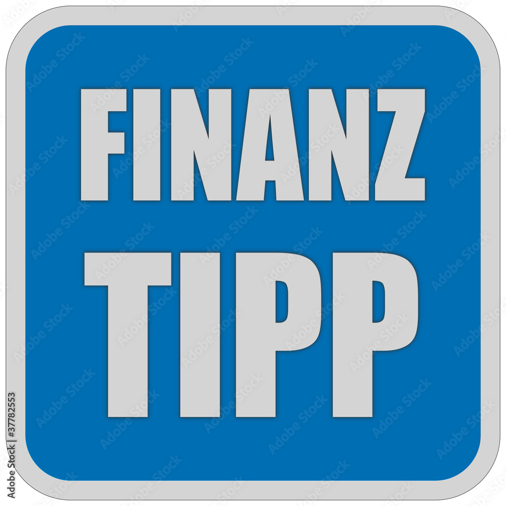 Sticker blau quadrat oc FINANZ TIPP Stock Illustration | Adobe Stock