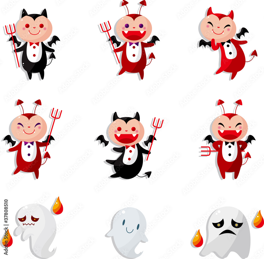 cartoon devil icon Stock Vector | Adobe Stock