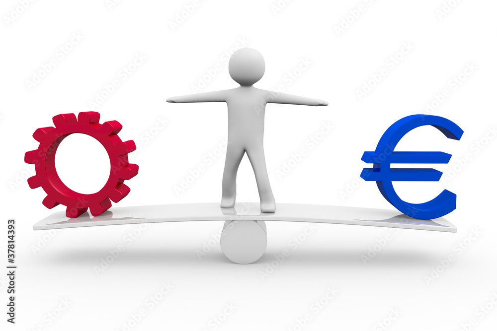 Balance zwischen Arbeit und Geld Stock-Illustration | Adobe Stock