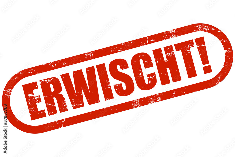 Grunge Stempel rot ERWISCHT! Stock Illustration | Adobe Stock