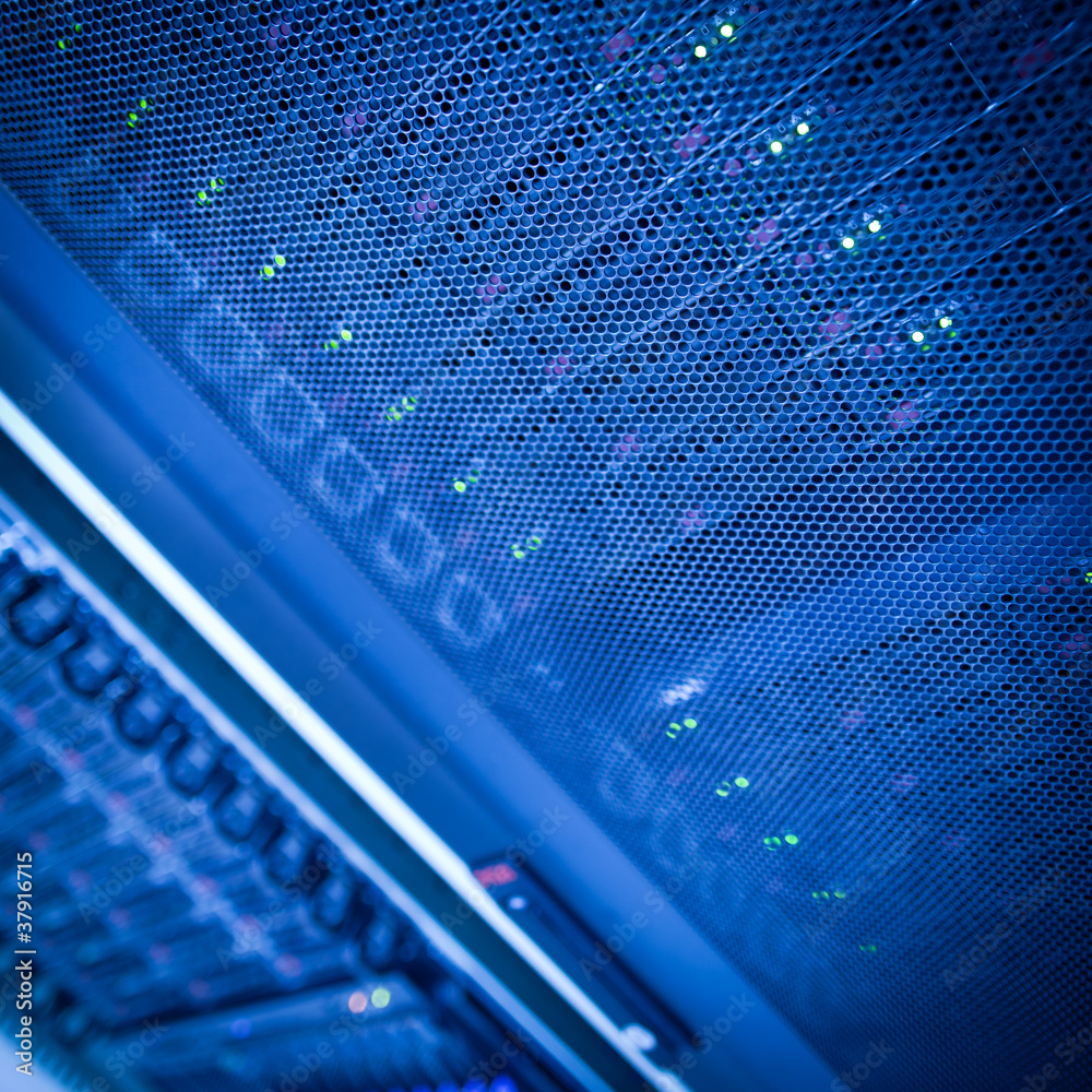 Server rack cluster in a data center Stock Photo | Adobe Stock