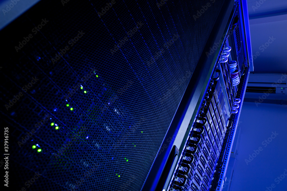 Server rack cluster in a data center Stock Photo | Adobe Stock