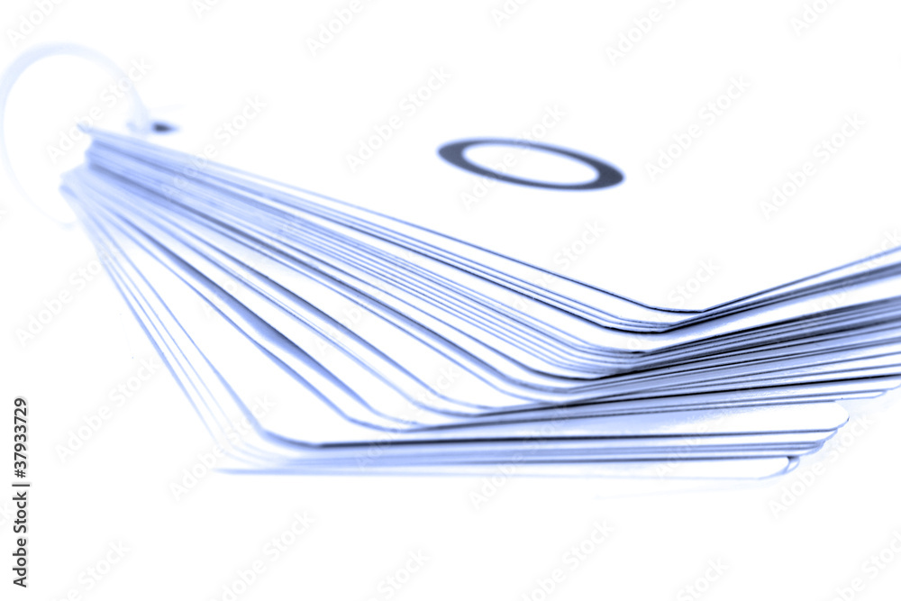 Stack of number cards with zero card on top Stock Photo | Adobe Stock