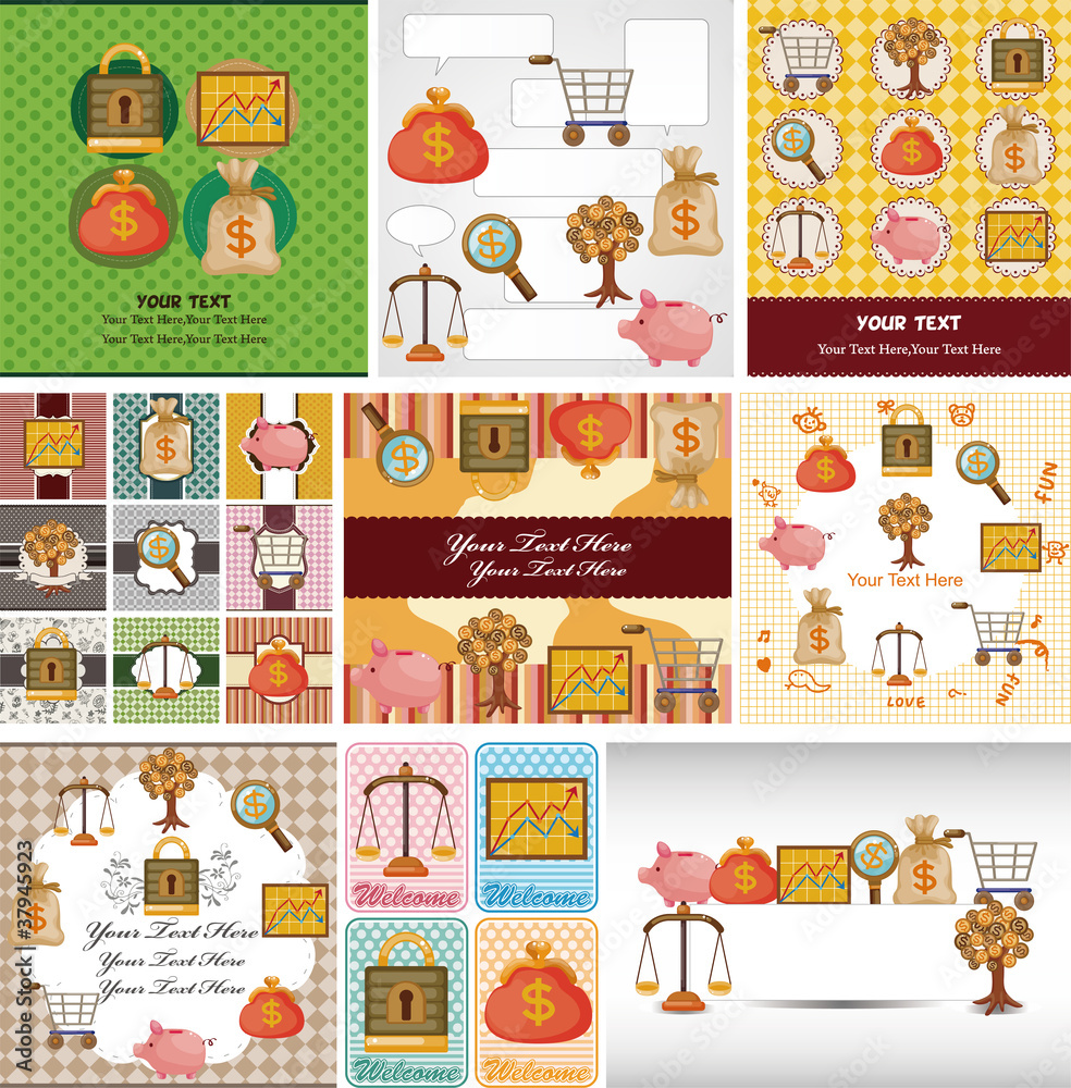 cartoon Finance & Money card Stock Vector | Adobe Stock