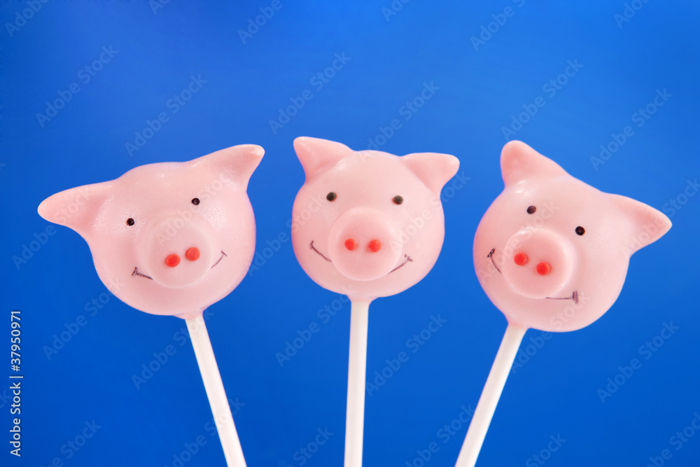 Pig cake pops Stock Photo | Adobe Stock