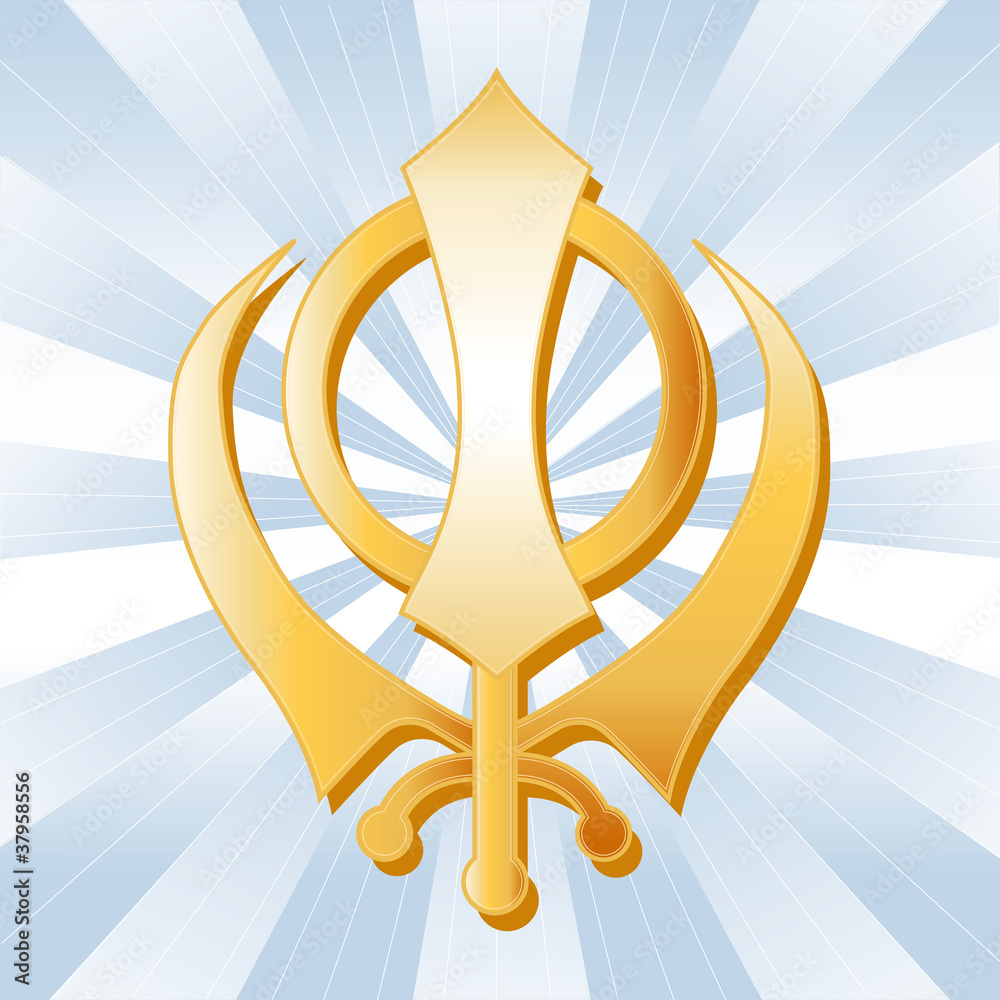 Sikh Symbol, Golden Khanda, Icon of the Sikh faith. Stock Vector ...