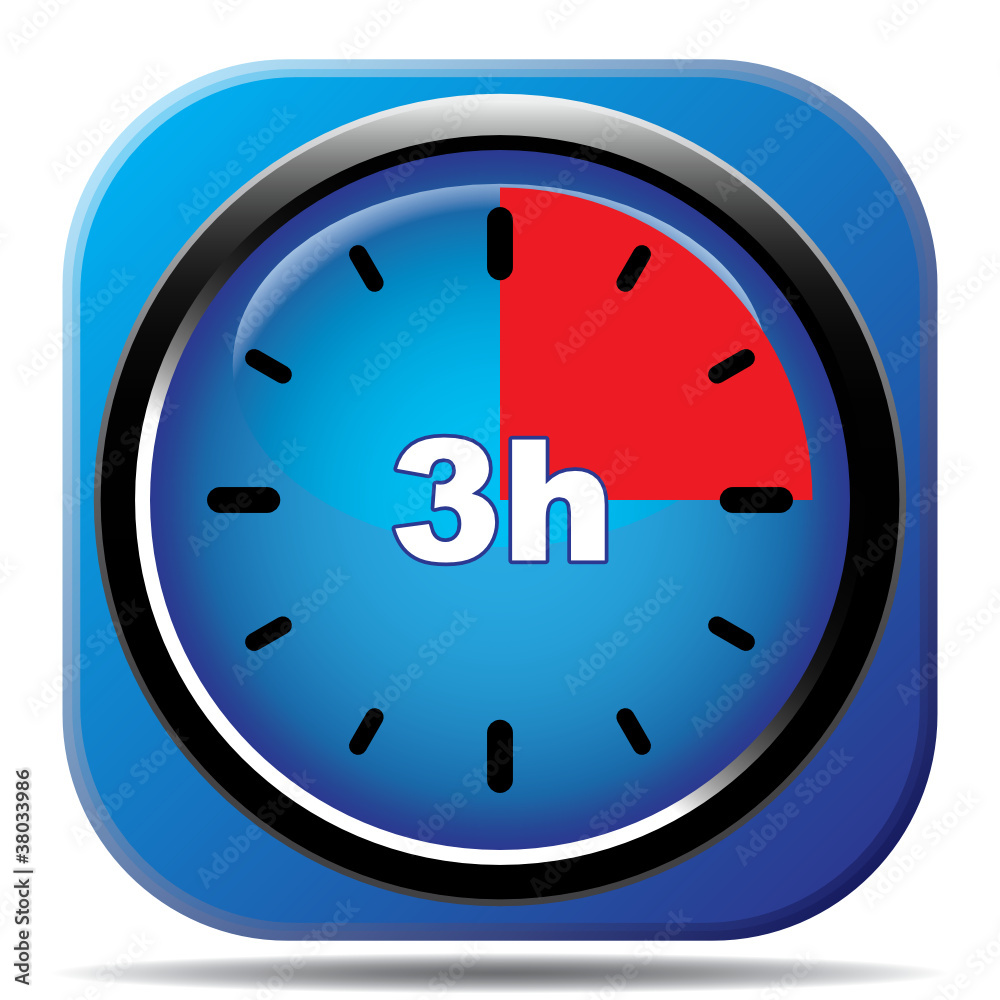 3 HOURS ICON Stock Vector | Adobe Stock