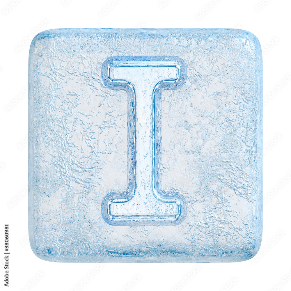 Ice cubes Font. Letter I Stock Illustration | Adobe Stock