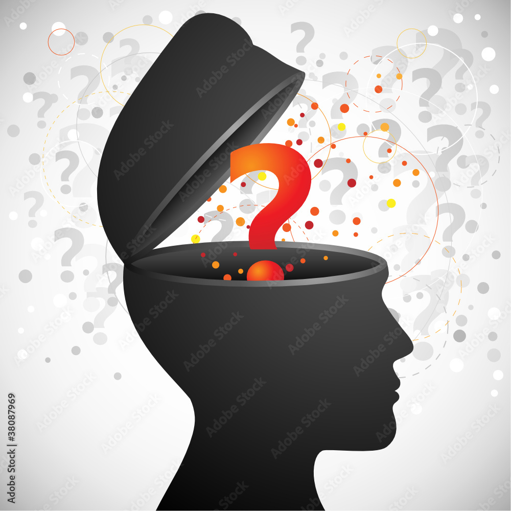 Kopf, Fragezeichen Stock-Vektorgrafik | Adobe Stock