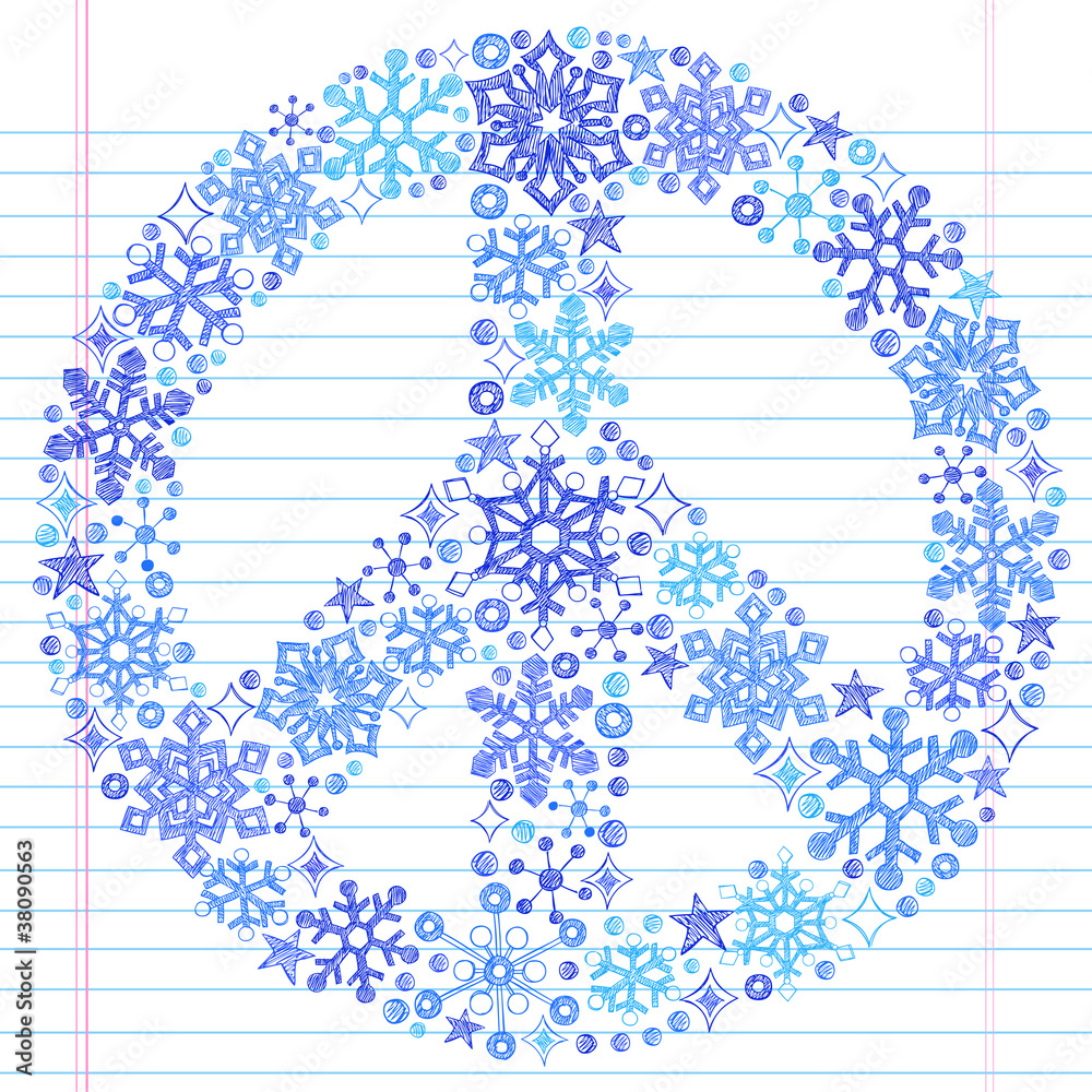 Snowflake Winter Peace Sign Vector Illustration Stock Vector | Adobe Stock