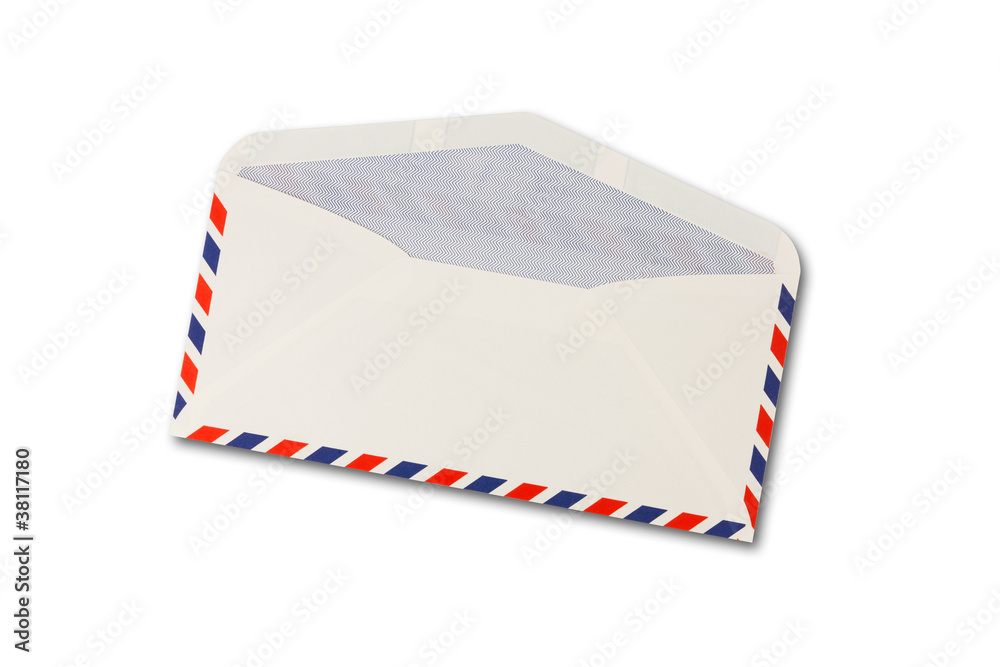 Envelope by air mail isolated on white background Stock Photo | Adobe Stock