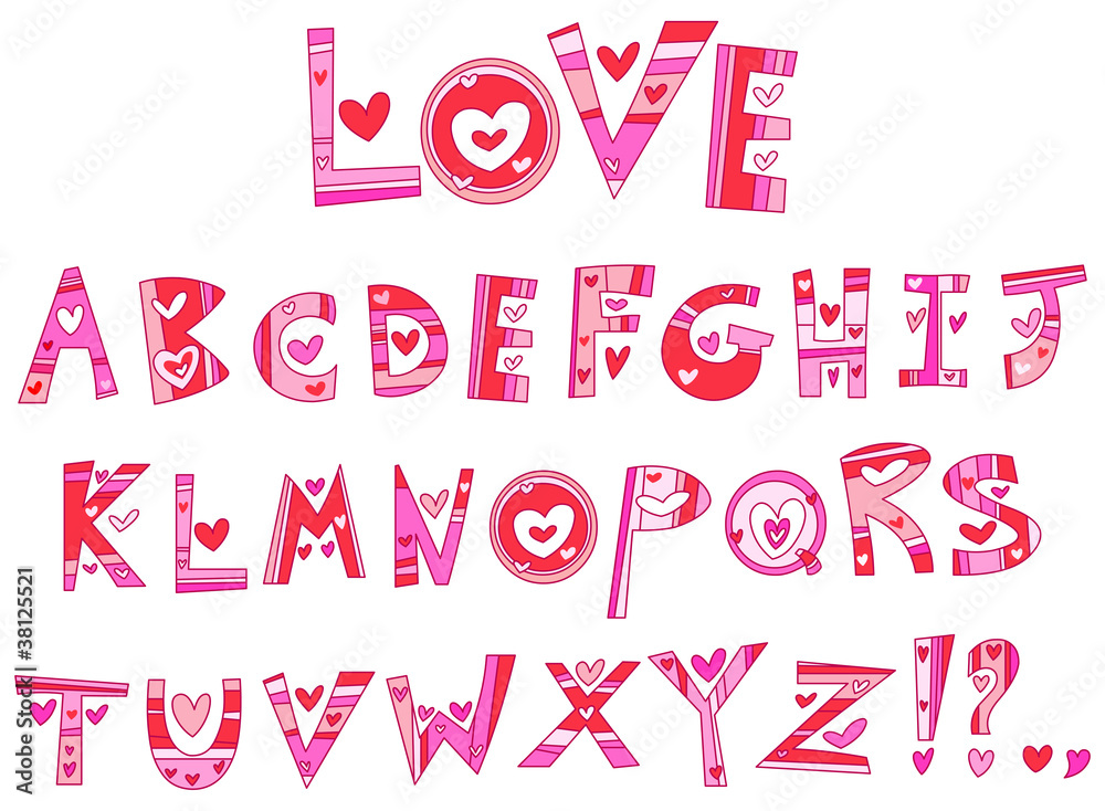 Love alphabet Stock Vector | Adobe Stock