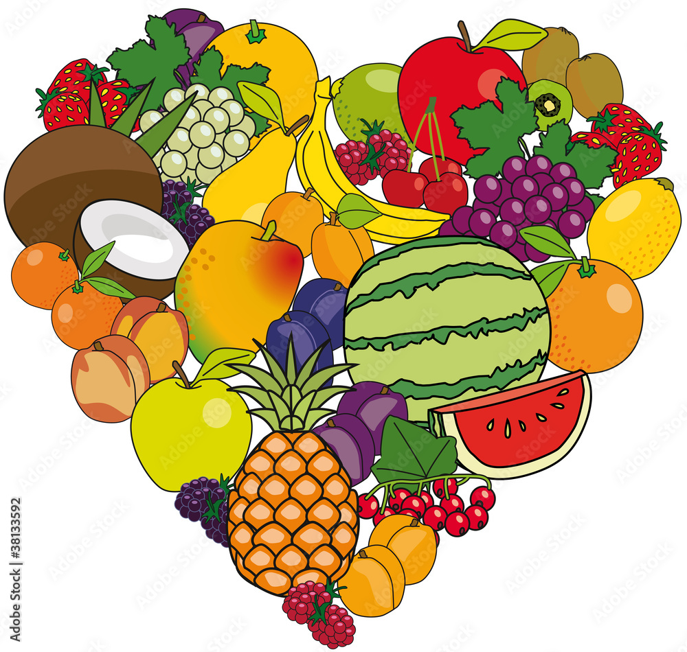 Vecteur Stock coeur_fruits | Adobe Stock
