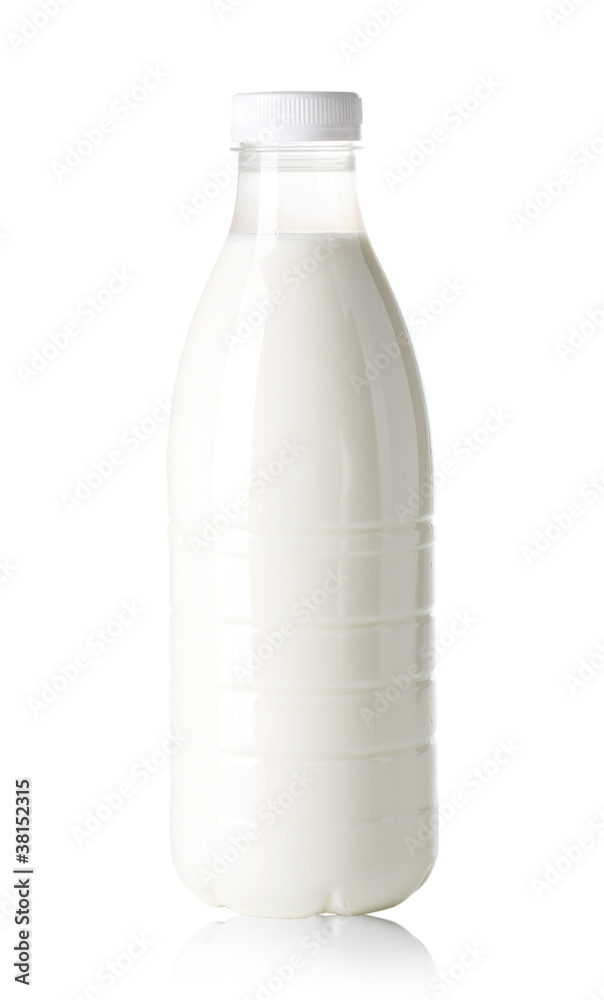 Bottle of milk isolated over white background Stock Photo | Adobe Stock
