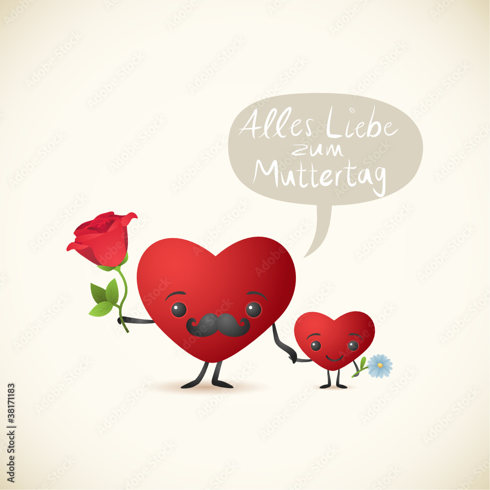 Cartoon heart, Muttertag 1 Stock-Vektorgrafik | Adobe Stock