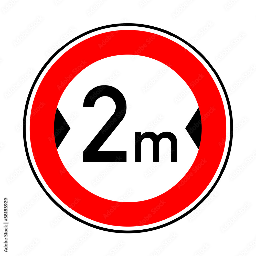 Verkehrsschild - 264 Verbot Fahrzeuge über 2 m Stock-Illustration ...