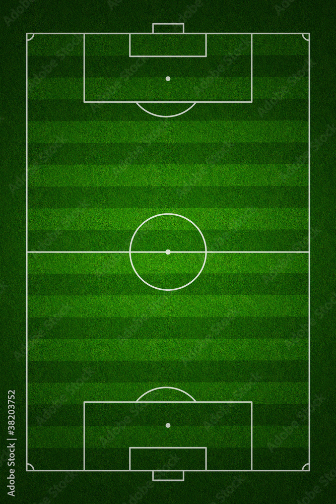 Soccer or football field top view with proper standard markings Stock ...