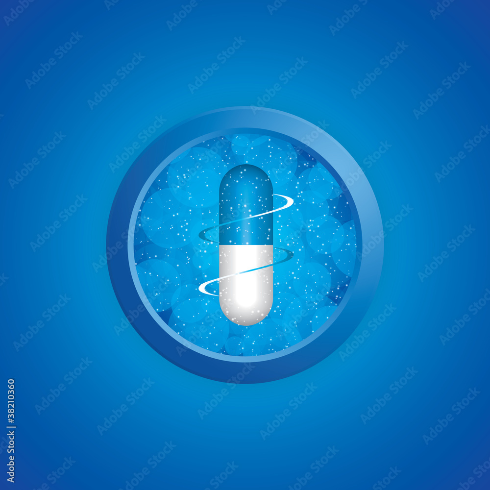 Blue pill Stock Vector | Adobe Stock