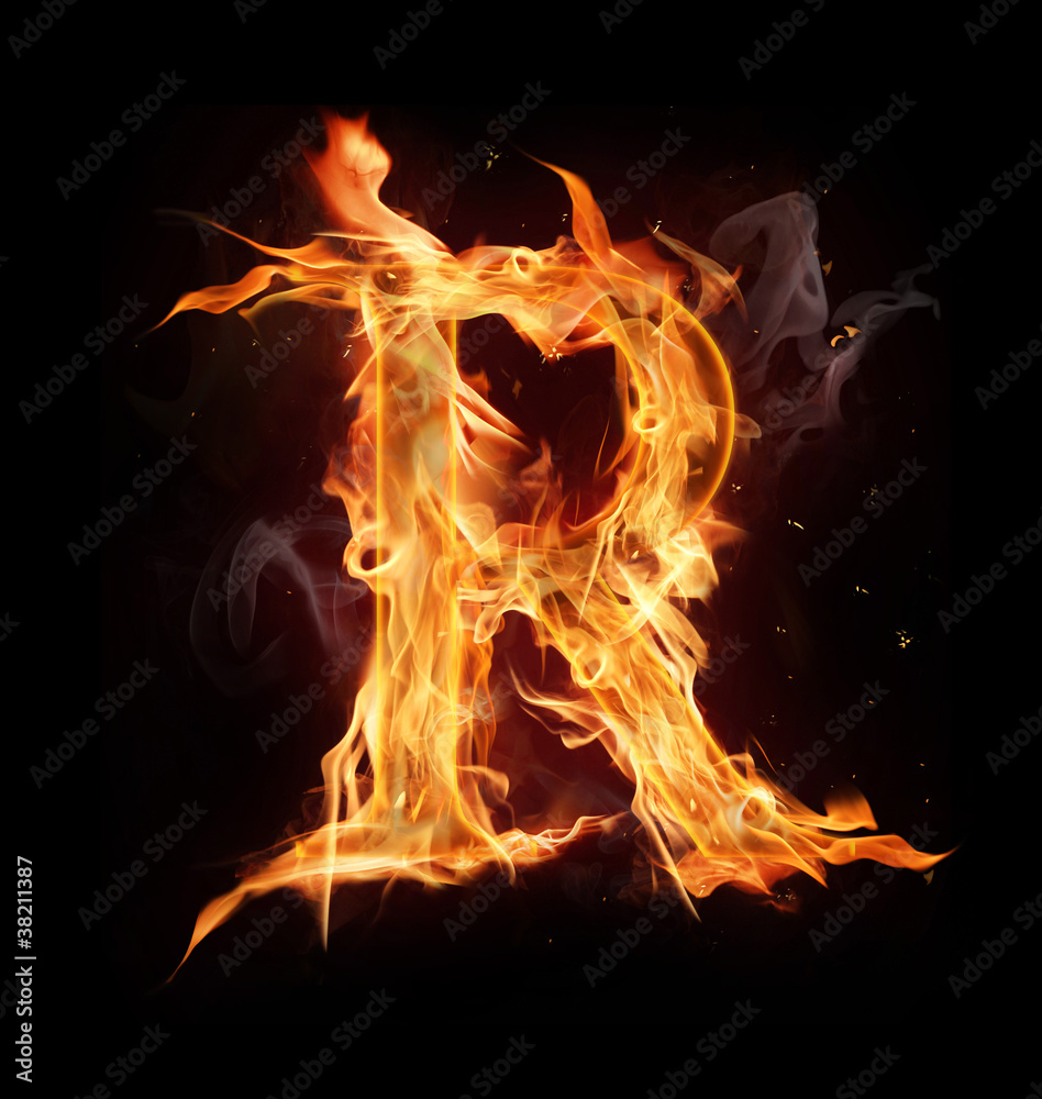 R Letter In Fire