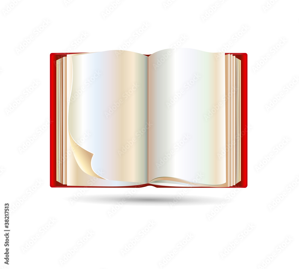 open red book isolated on white background Stock Vector | Adobe Stock