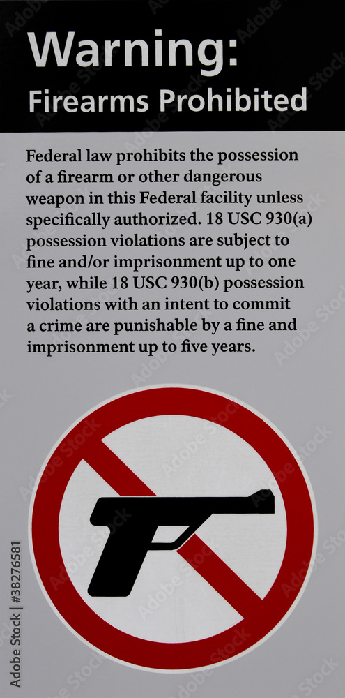 WARNING: Firearms Prohibited, New York, USA Stock Photo | Adobe Stock