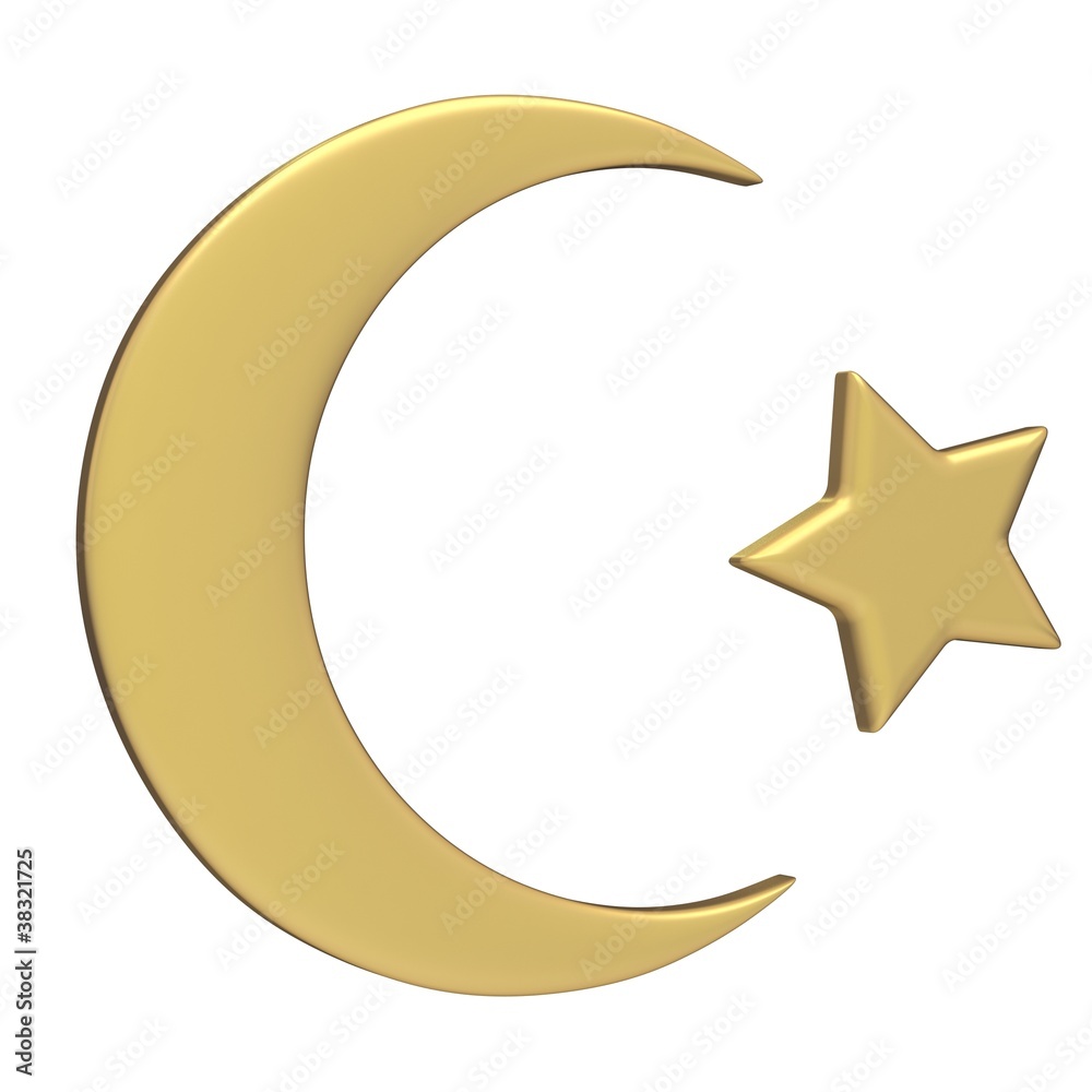 Crescent Islamic symbol isolated on a white background Stock ...