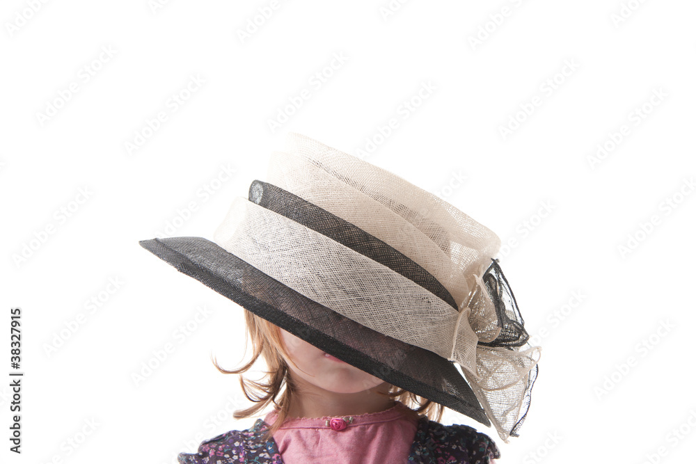 Child playing dress up isolated against white background Stock Photo ...