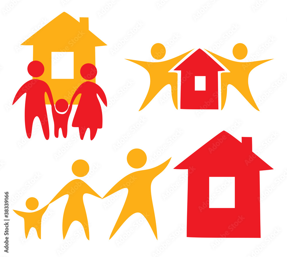 Safe Home concept collection of symbols in simple lines Stock Vector ...