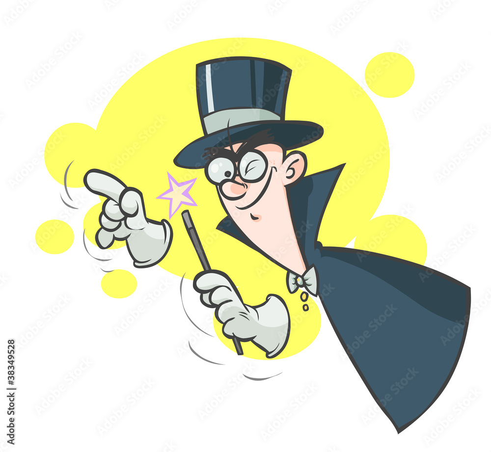 Cartoon Magician. Stock Vector | Adobe Stock