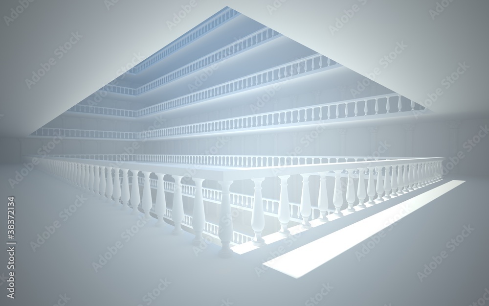 Square atrium with balconies and columns Stock Illustration | Adobe Stock