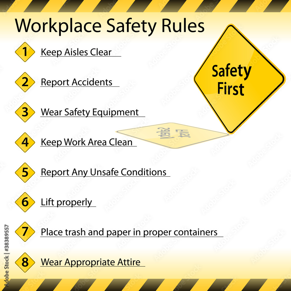 Workplace Safety Rules Stock Vector | Adobe Stock