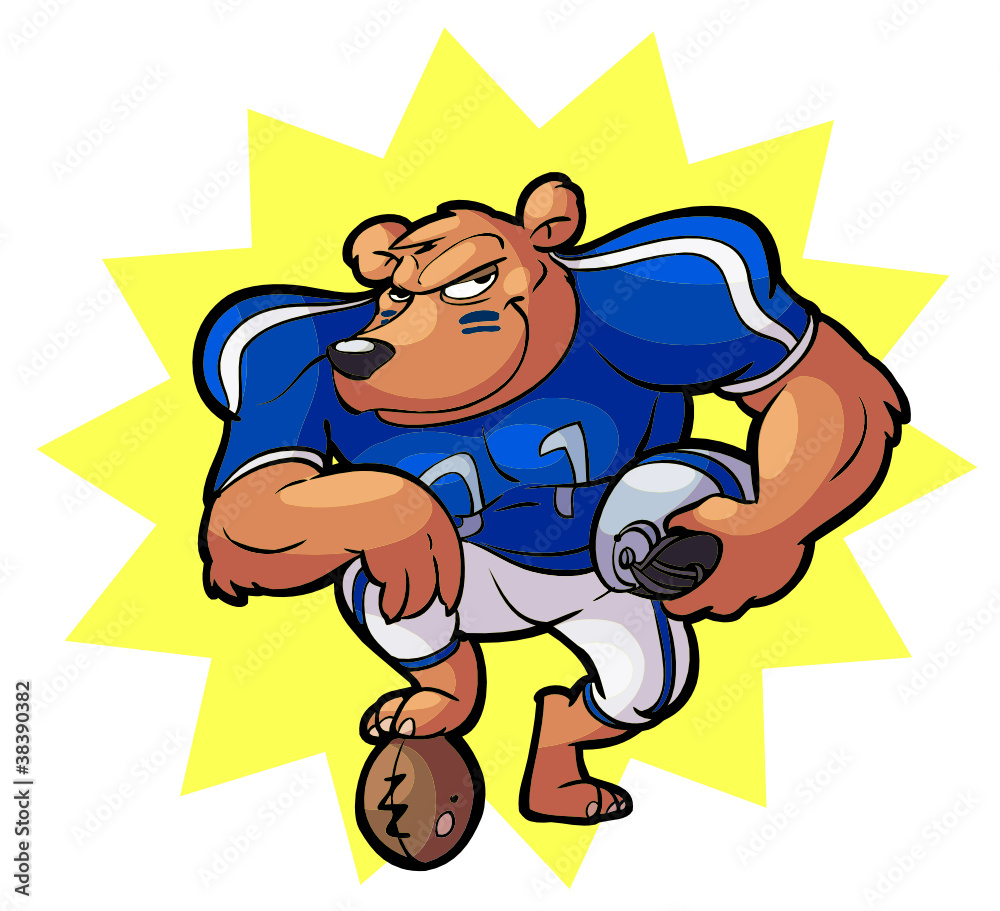 football playing bear mascot Stock Vector | Adobe Stock