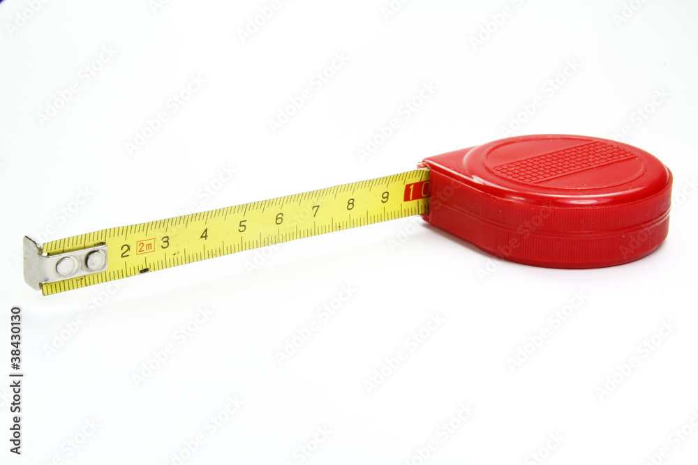 meter to measure in red on a white background Stock Photo | Adobe Stock