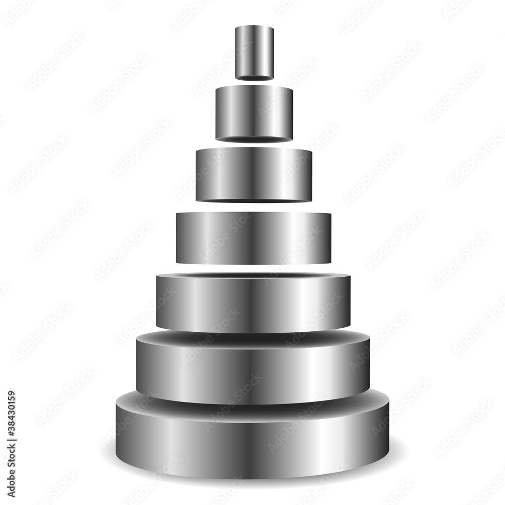 metallic cylinder pyramid Stock Vector | Adobe Stock