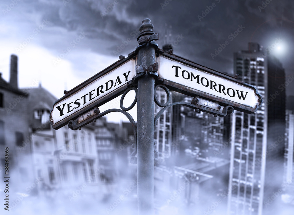 Arrows in Yesterday and Tomorrow Stock Photo | Adobe Stock