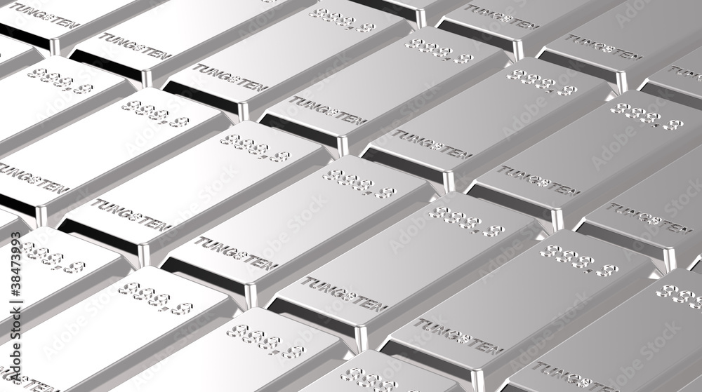 Tungsten ingots background. 3D photo rendering. Stock Photo | Adobe Stock