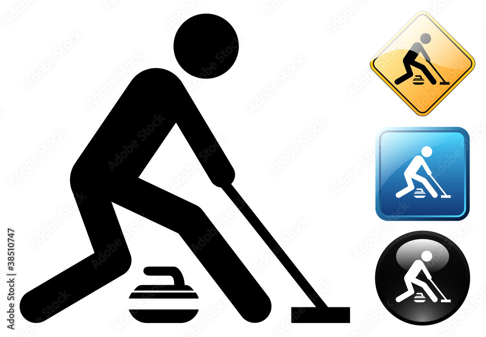 Curling pictogram and signs Stock Vector | Adobe Stock