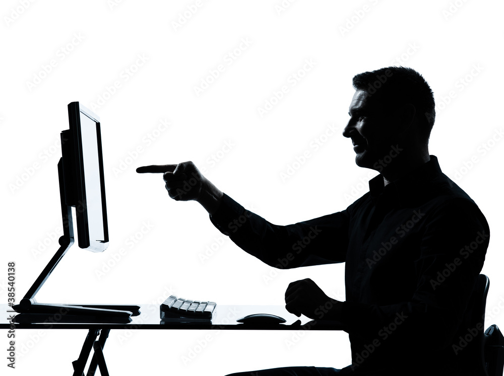 Computer Man Silhouette