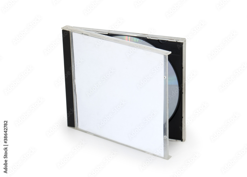 CD Box with disc on white background Stock Photo | Adobe Stock