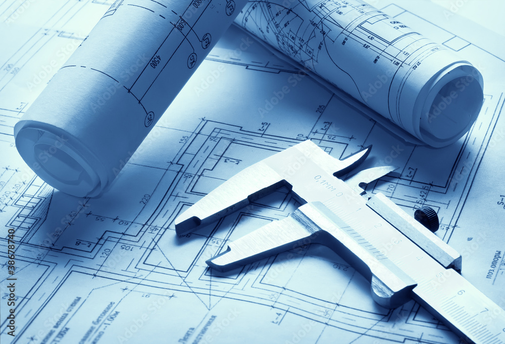 Technology blueprints Stock Photo | Adobe Stock