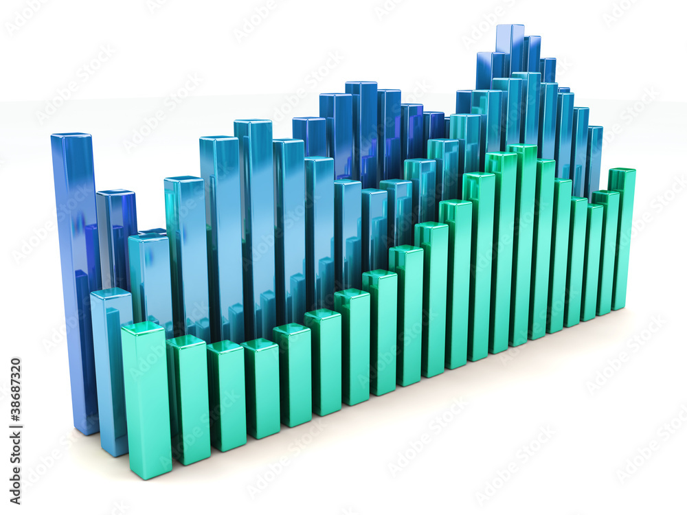 Graph diagram chart 3d Stock Illustration | Adobe Stock