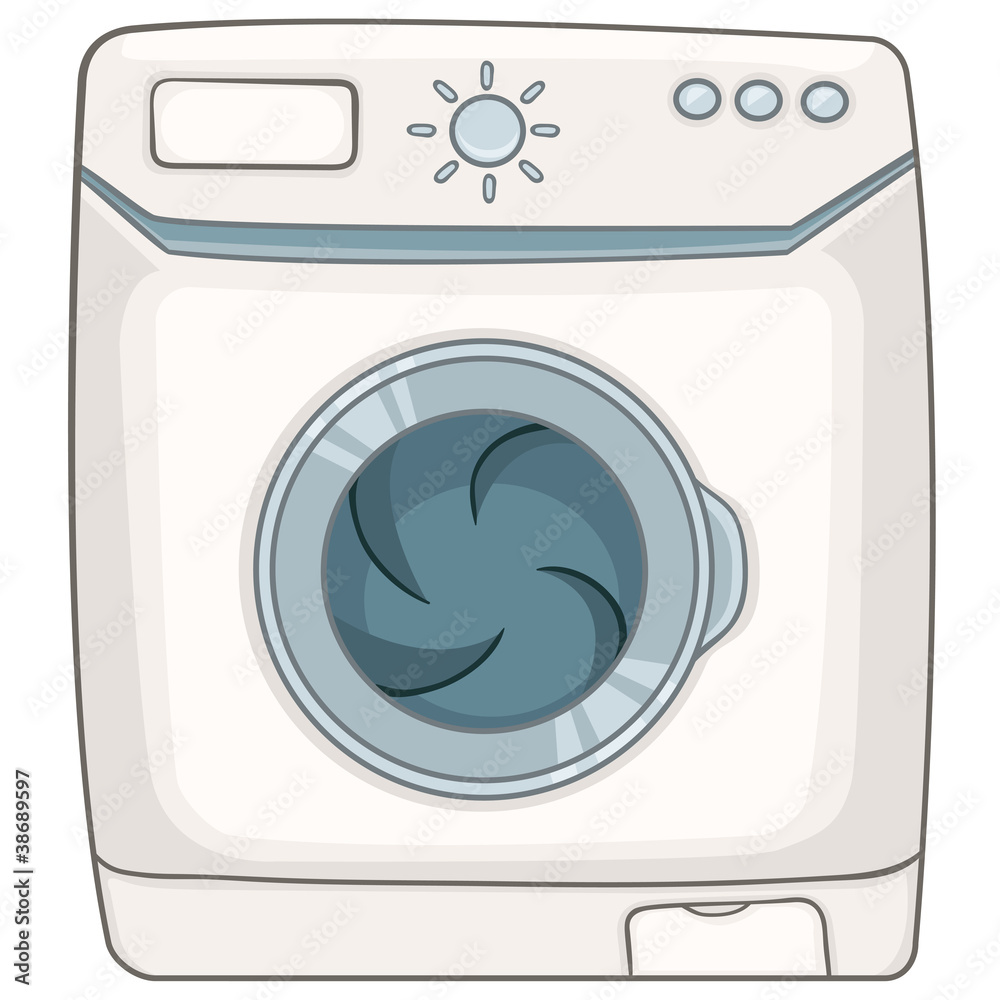 Cartoon Appliences Washing Machine Stock Vector | Adobe Stock